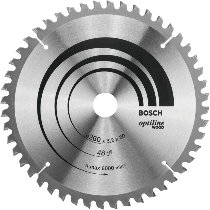 Bosch list kružne testere Optiline Wood 260 x 30 x 3,2 mm, 48 - 2608641202