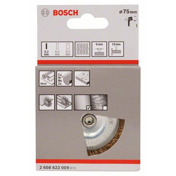 Bosch pločasta četka, mesingana 75 mm, 0,2 mm, 10 mm - 2608622009