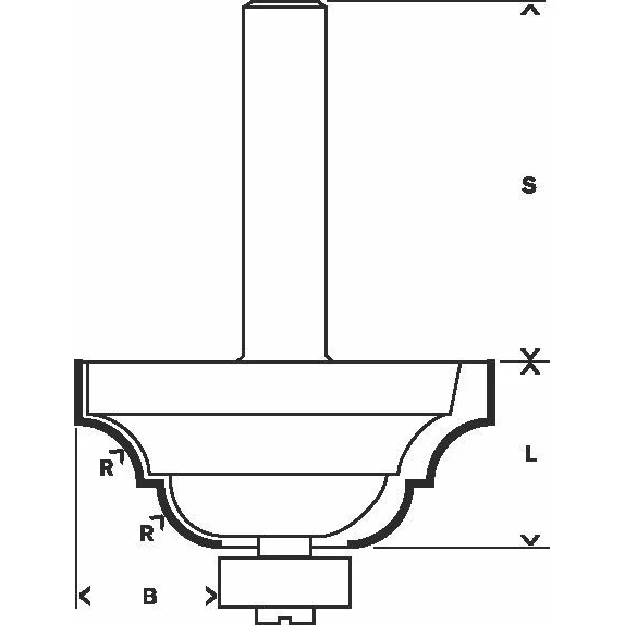 Bosch profilno glodalo D 8 mm, R1 6,3 mm, B 15 mm, L 18 mm, G 60 mm - 2608628397