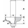 Bosch profilno glodalo G 8 mm, R1 6,35 mm, D 38 mm, L 15,7 mm, G 57 mm - 2608628359