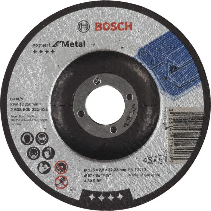 Bosch rezna ploča ispupčena Expert for Metal A 30 S BF, 125 mm, 2,5 mm - 2608600221