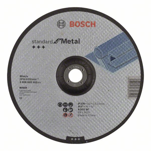 Bosch rezna ploča ispupčena Standard for Metal A 30 S BF, 230 mm, 22,23 mm, 3,0 mm - 2608603162