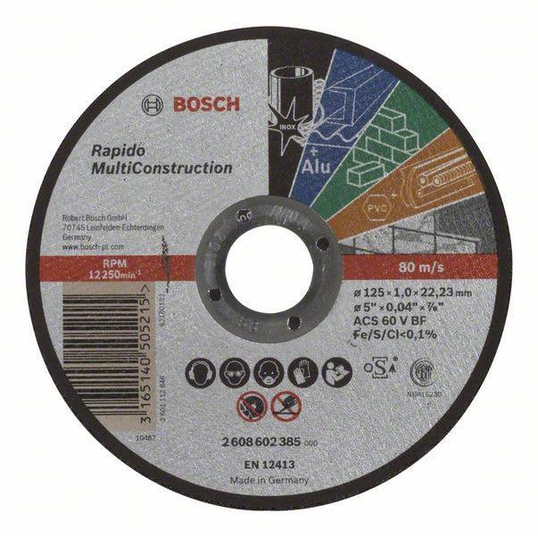 Bosch rezna ploča ravna Rapido Multi Construction ACS 60 V BF, 125 mm, 1,0 mm - 2608602385