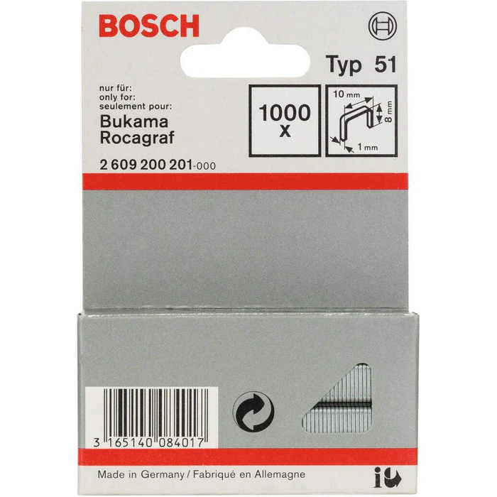 Bosch spajalica od pljosnate žice tip 51 10 x 1 x 8 mm - 2609200201