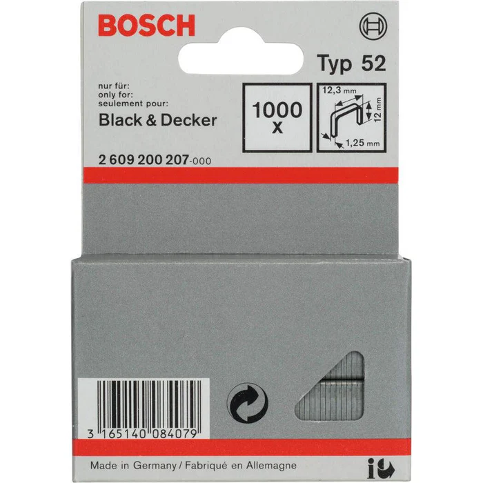 Bosch spajalica od pljosnate žice tip 52 12,3 x 1,25 x 12 mm - 2609200207