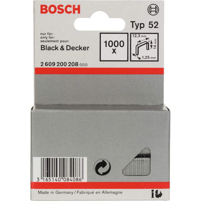 Bosch spajalica od pljosnate žice tip 52 12,3 x 1,25 x 14 mm - 2609200208