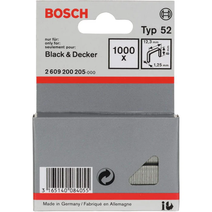 Bosch spajalica od pljosnate žice tip 52 12,3 x 1,25 x 8 mm - 2609200205