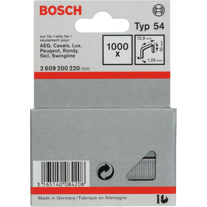 Bosch spajalica od pljosnate žice tip 54 12,9 x 1,25 x 10 mm - 2609200220