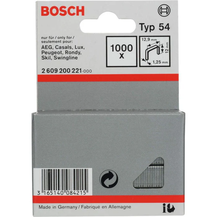 Bosch spajalica od pljosnate žice tip 54 12,9 x 1,25 x 12 mm - 2609200221