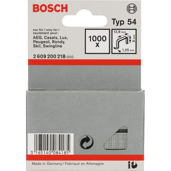 Bosch spajalica od pljosnate žice tip 54 12,9 x 1,25 x 6 mm - 2609200218