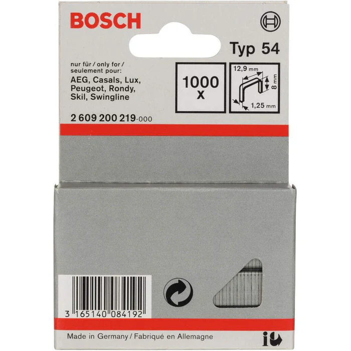 Bosch spajalica od pljosnate žice tip 54 12,9 x 1,25 x 8 mm - 2609200219