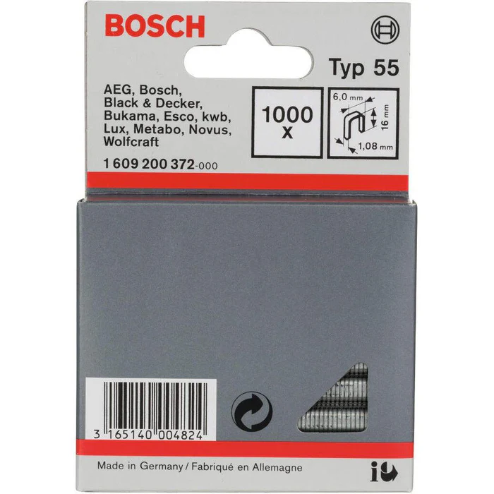 Bosch spajalica sa uskim leđima tip 55 6 x 1,08 x 16 mm - 1609200372