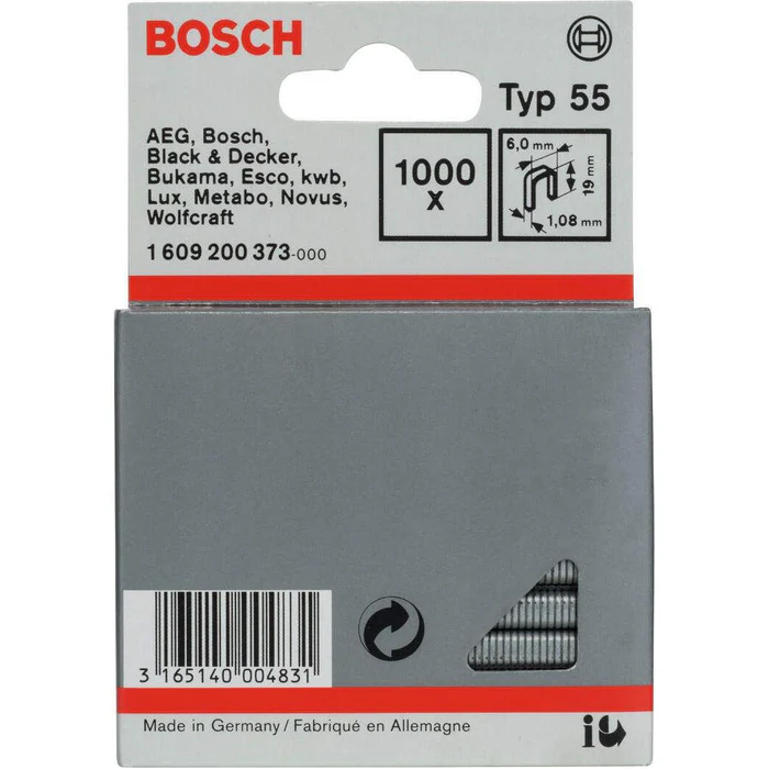 Bosch spajalica sa uskim leđima tip 55 6 x 1,08 x 19 mm - 1609200373