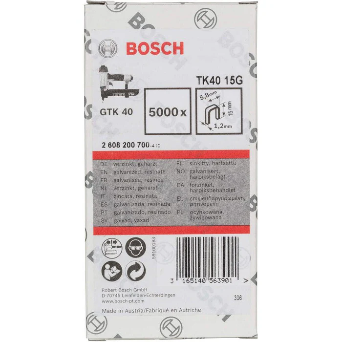 Bosch spajalica TK40 15G 1,2 mm, 15 mm, pocinkovana - 2608200700