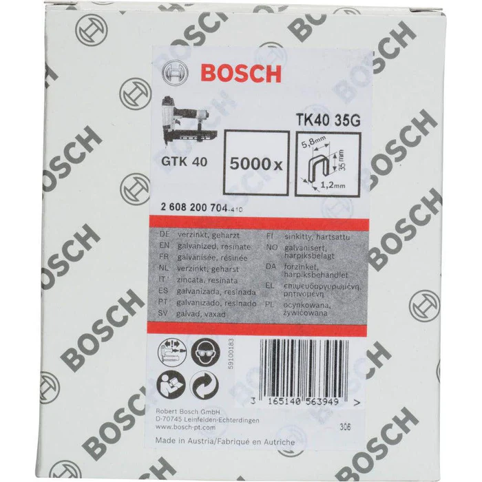 Bosch spajalica TK40 35G 1,2 mm, 35 mm, pocinkovana - 2608200704