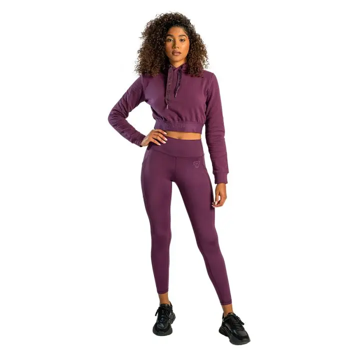 Women‘s Essential Cropped Hoodie Plum - STRIX