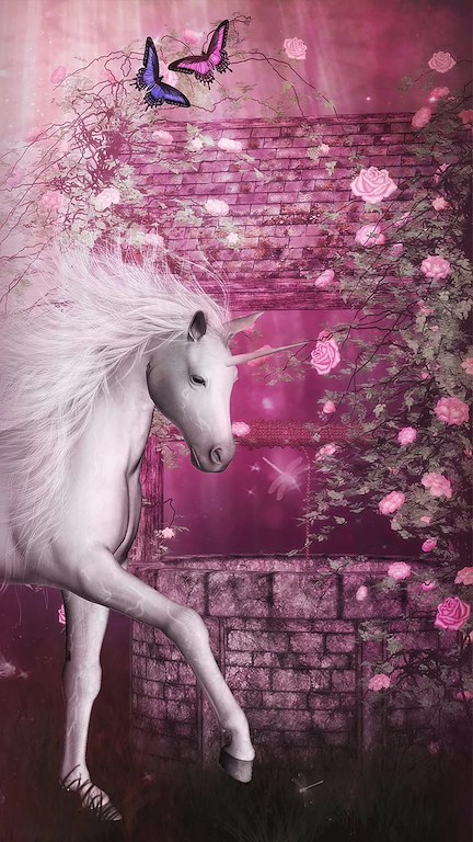 Unicorn and roses