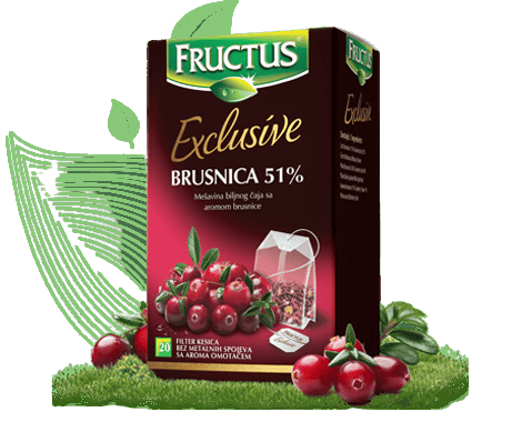 Čaj Brusnica 51% Exclusive Fructus