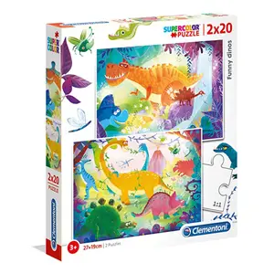 Clementoni CL24755 PUZZLE 2x20 FUNNYDINOS