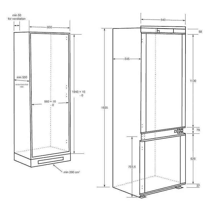 Haier ugradni frižider HBW5519E