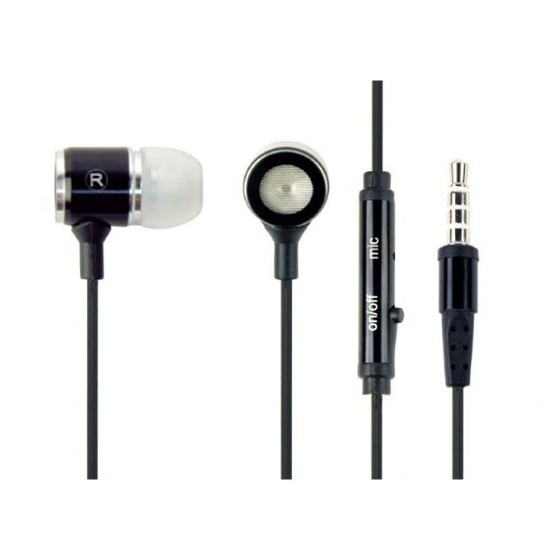 MHS-EP-001 Gembird Metal MP3 slusalice sa mikrofonom black (1×3,5mm)