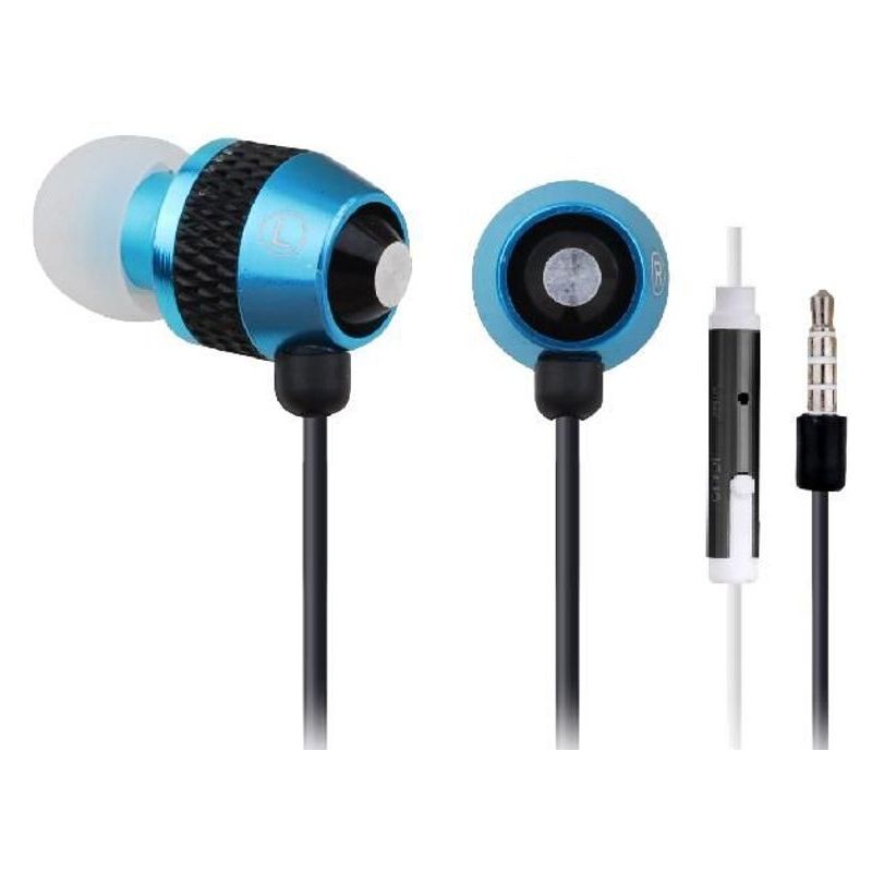 MHS-EP-002 Gembird Metal MP3 slusalice sa mikrofonom, BLUE (1×3,5mm)