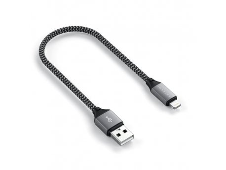 SATECHI USB-A to Lightning Braided Cable 25cm - Grey