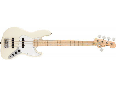 Squier By Fender Affinity Series™ Jazz Bass® V, Maple Fingerboard, White Pickguard, Olympic White