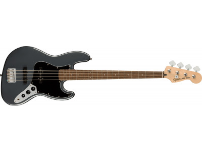 Squier By Fender Affinity Series™ Jazz Bass®, Laurel Fingerboard, Black Pickguard, Charcoal Frost Metallic