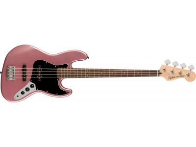 Squier By Fender Affinity Series™ Jazz Bass®, Laurel Fingerboard, Black Pickguard, Burgundy Mist