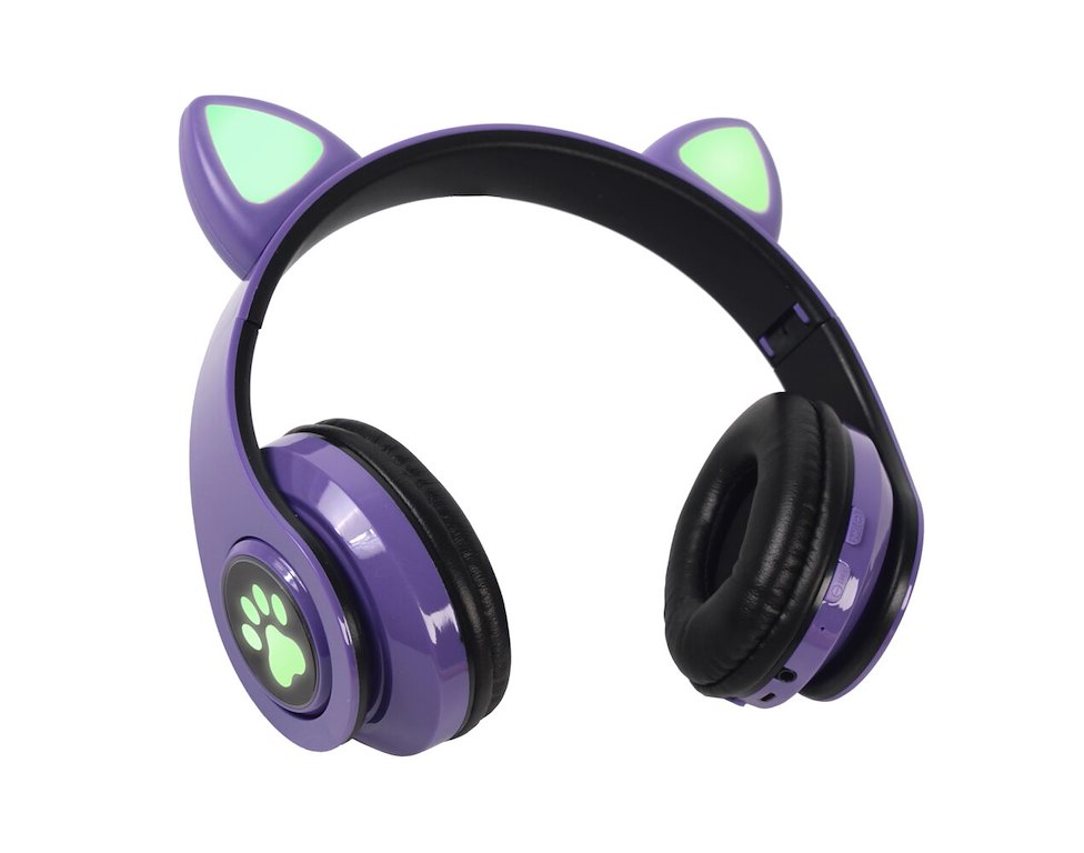Bluetooth slusalice Cat Ear ljubicaste