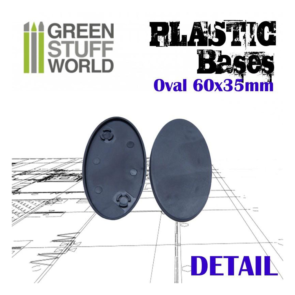 Plastic Oval Base 60x35mm - PACKx6
