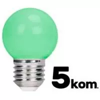 Pet LED sijalica Zelena 2W E27