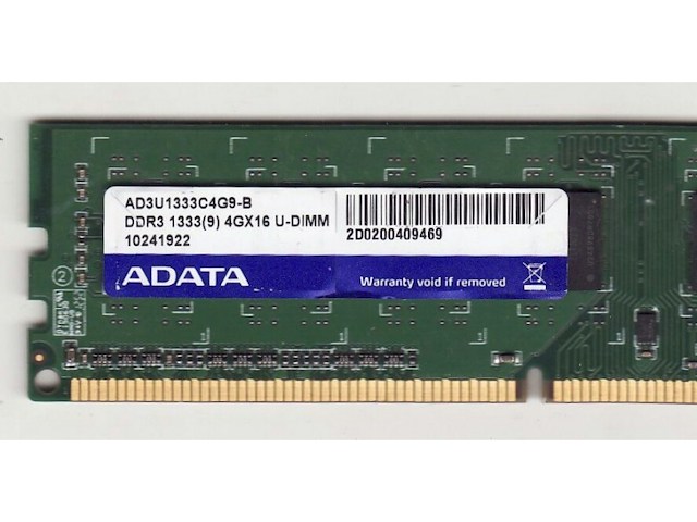 4GB PC3 DDR3-1333MHz ADATA / AD3U1333C4G9-B