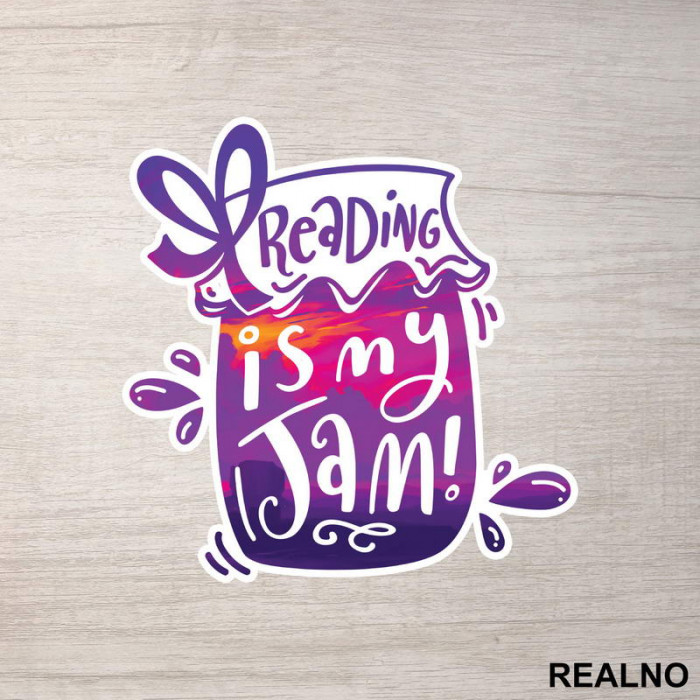 READING IS MY JAM - COLORS - BOOKS - ČITANJE - KNJIGE - NALEPNICA