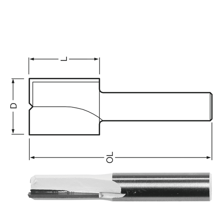 Makita Ravno glodalo sa 2 zupca 51x8mm prihvat 8mm, D-47525