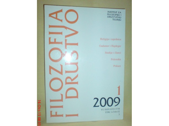 Filozofija i društvo 1 /2009 XX