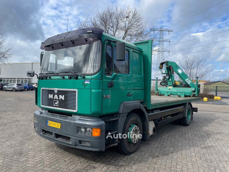 MAN 19.463 EURO 2 / STEEL SUSPENSION / MANUAL / CRANE kamion platforma