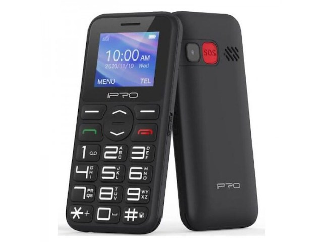 IPRO SENIOR F183 32MB, Mobilni telefon DualSIM, 3,5mm, Lampa, MP3, MP4, Kamera, Crni