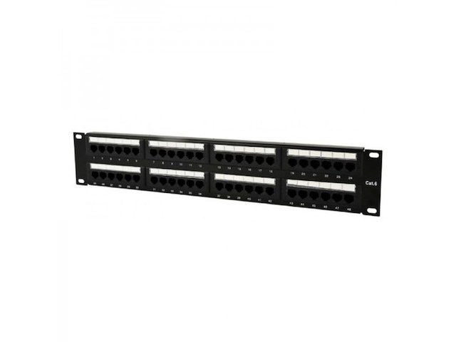 NPP-C648CM-001 Gembird Cat.6 48 port patch panel with rear cable management