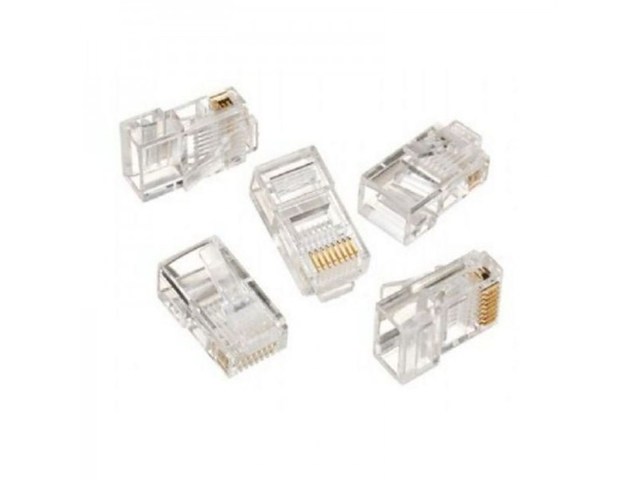 LC-8P8C-001/100 Modular plug 8P8C 30u` CAT5 gold plated, 100 u pakovanju / CENA PO PAKOVANJU