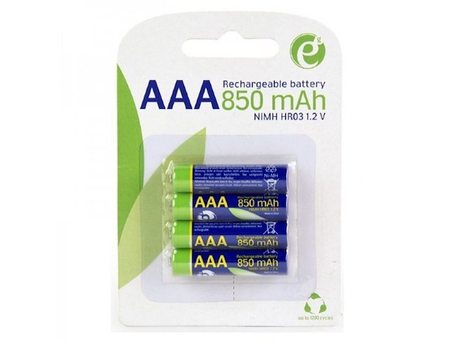 EG-BA-AAA8R4-01 ENERGENIE 850mAh AAA, PAK4 CK, ready-to-use PUNJIVE NiM baterije (rechargeable)