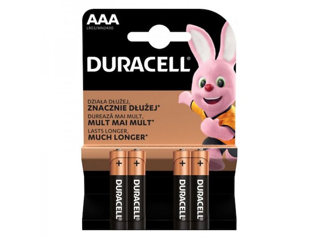 Duracell AAA 1.5V LR3 MN2400, PAK4 CK, ALKALNE baterije duralock