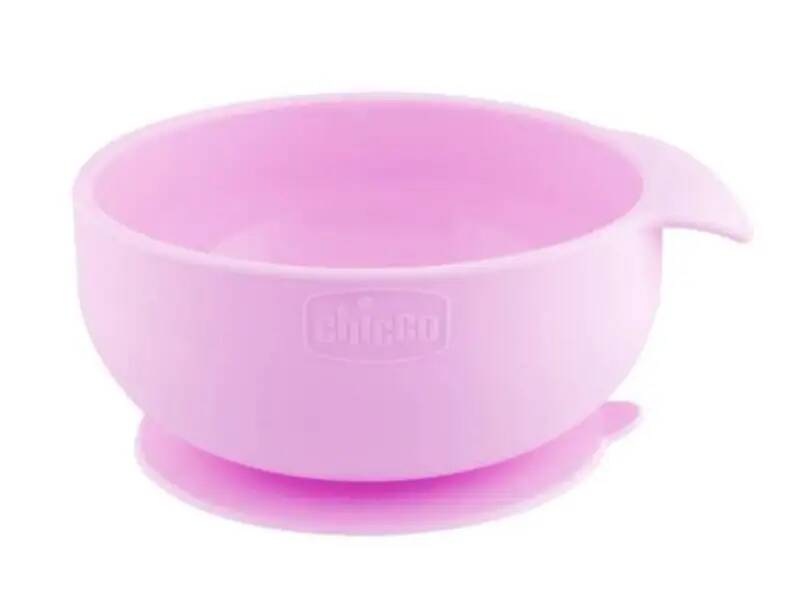 CHICCO VAKUMSKI SILIKONSKI TANJIR, 6M+, ROZE