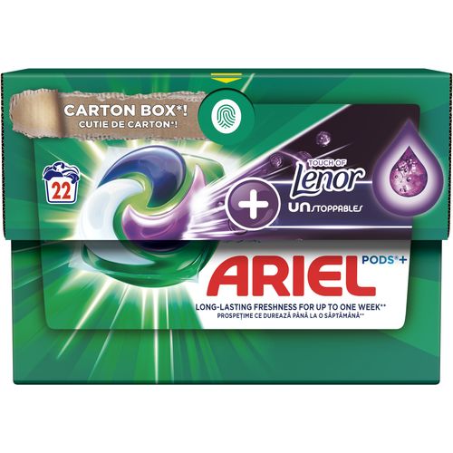 Ariel Kapsule za pranje veša + Touch of Lenor Purple Unstoppables 22 kom, 22 pranja
