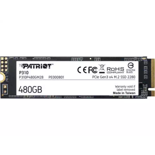 SSD M.2 NVMe 480GB Patriot P310 1700MBs/1500MBs P310P480GM28