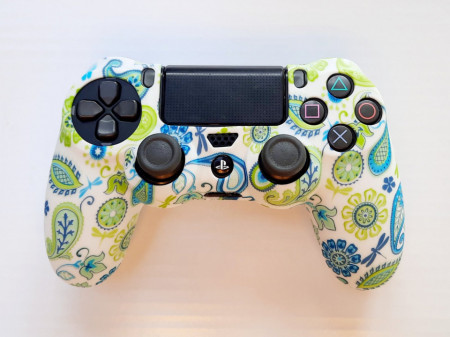 PS4 Silicone Skin Cover - Silikonska zaštita - white/green/blue