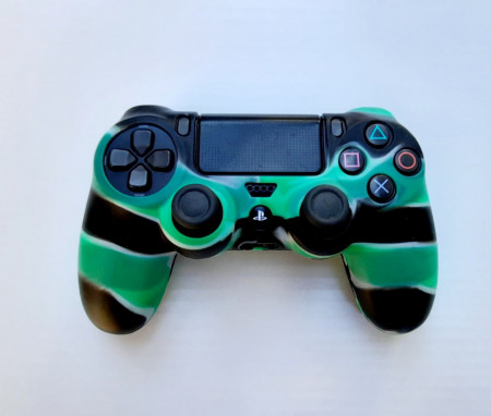 PS4 Silicone Skin Cover - Silikonska zaštita - black/green/white