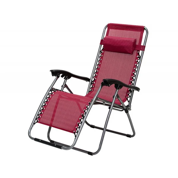 Baštenska stolica podesiva sa jastukom metalna – crvena Messina