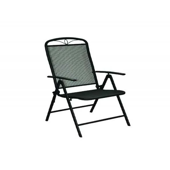 Alba metalna stolica sa podešavajućim naslonom-siva